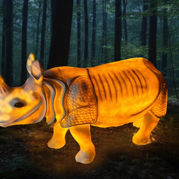 Rhino Garden Statue | Stunning Rhino Led Decor | Glow Garden